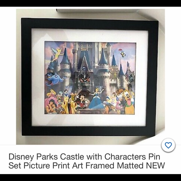 Disney Framed Pin set | Wall Decor | Disney Castle 4 Pins New Not Been ...